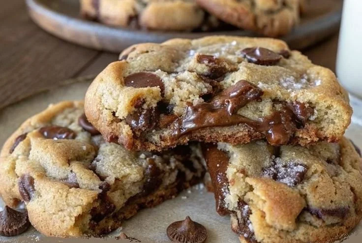 Ultra Thick Bakery Style Chocolate Chip Cookies – Crispy Edges, Gooey ...