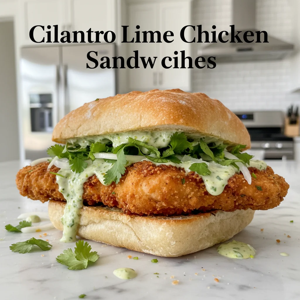 Crispy Cilantro Lime Chicken Sandwich (Air-Fried or Oven Baked)