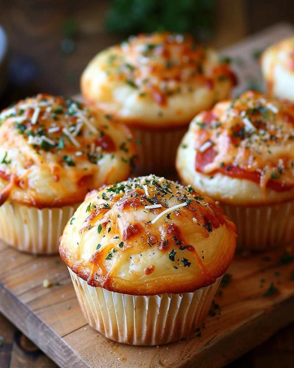Garlic Butter Pizza Cupcakes